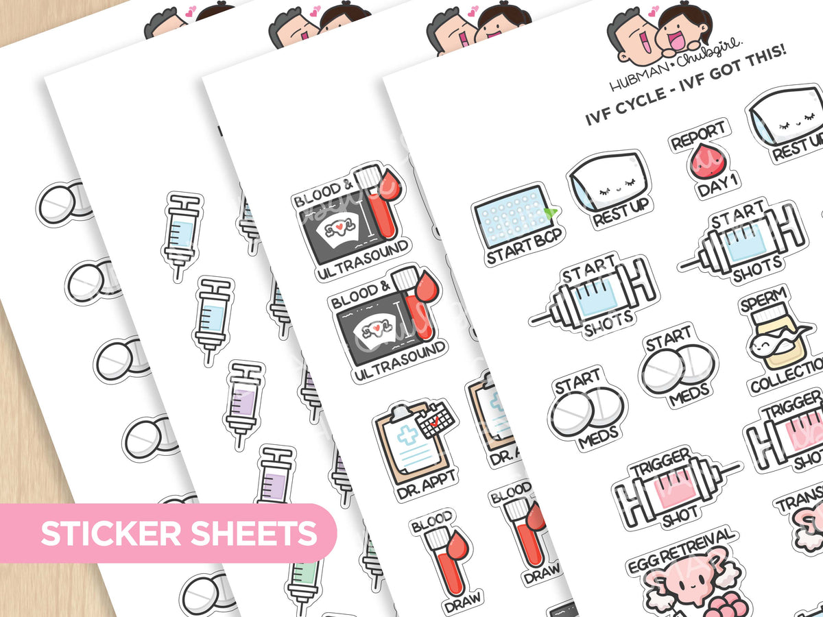 IVF Cycle Sticker Sheets – Hubman and Chubgirl