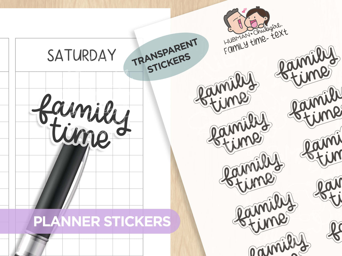 Family Time Text Planner Stickers – Hubman and Chubgirl