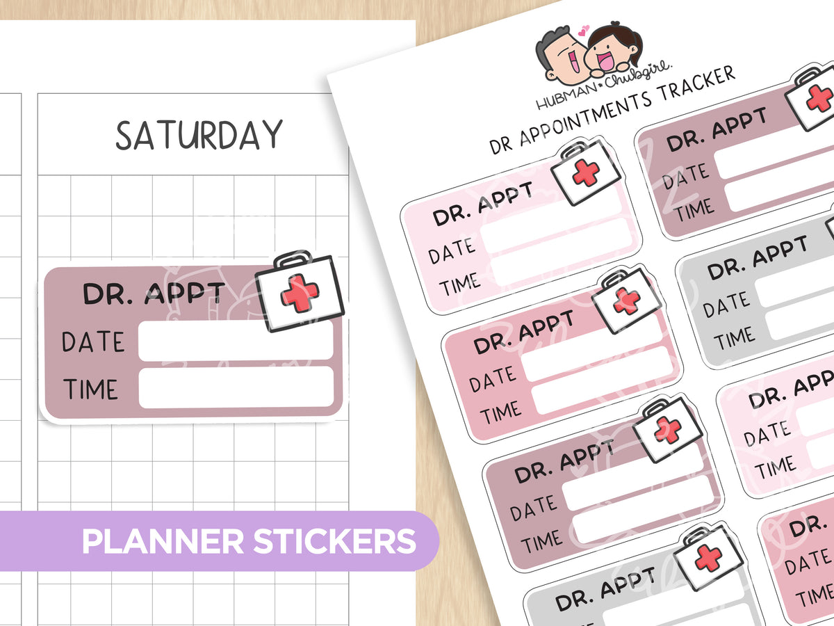 Dr. Appointments Tracker Planner Stickers – Hubman and Chubgirl