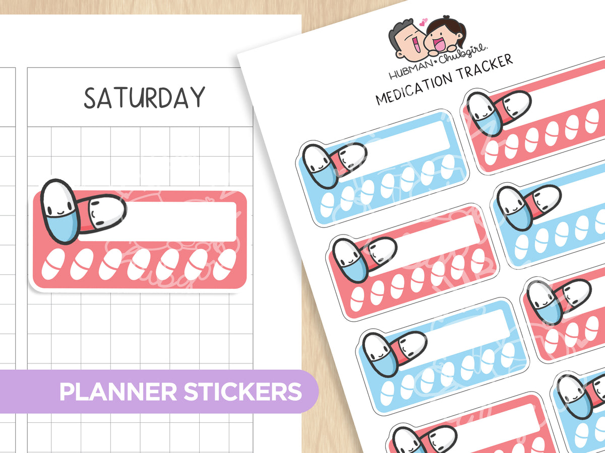 Medication Tracker Planner Stickers – Hubman and Chubgirl