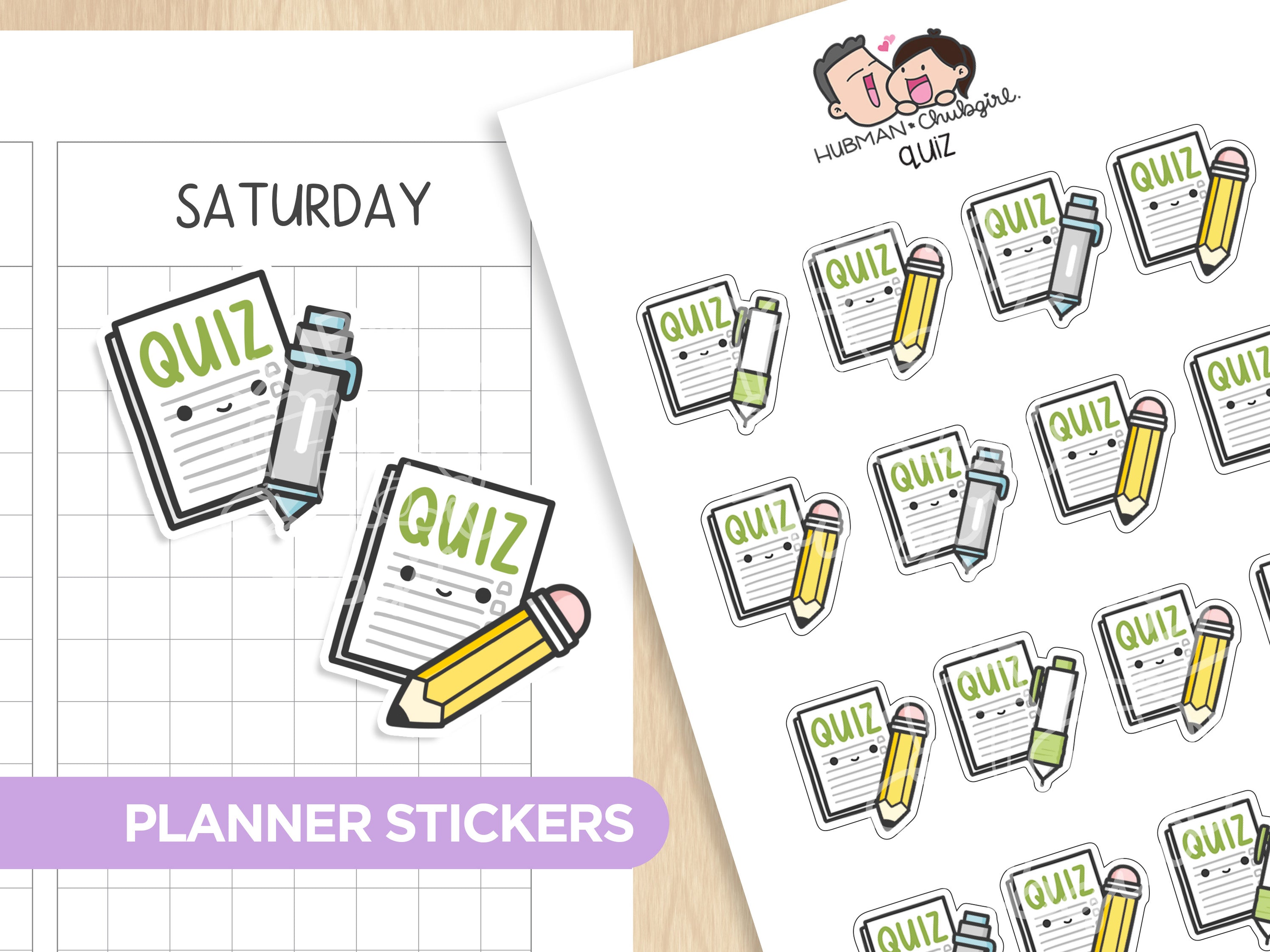 Quiz Planner Stickers – Hubman and Chubgirl