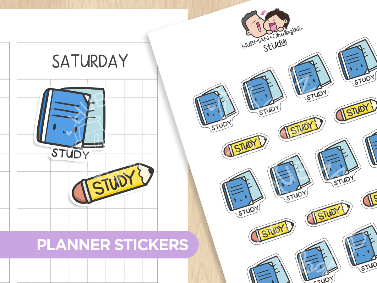 Study! Planner Stickers – Hubman and Chubgirl
