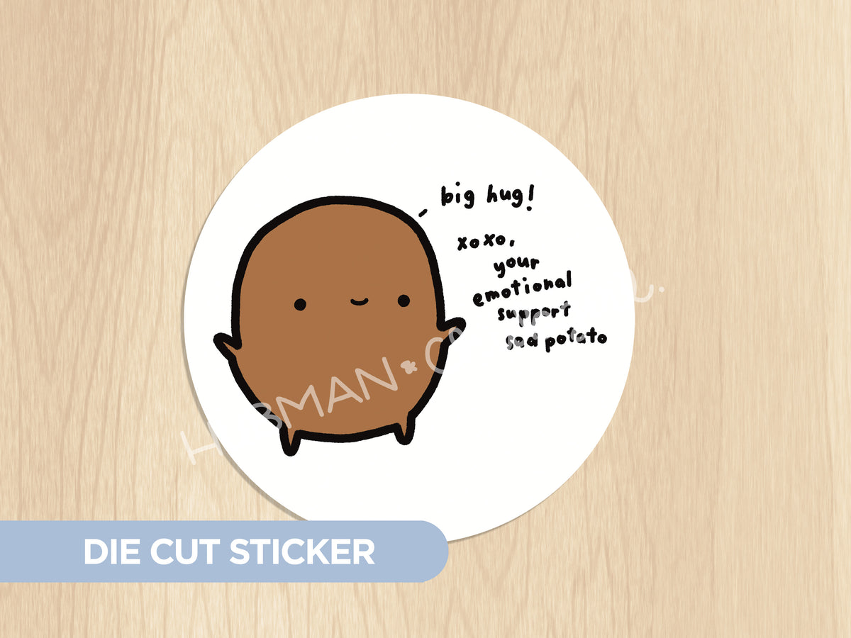 Sad Potato Big Hug Die Cut Sticker – Hubman and Chubgirl