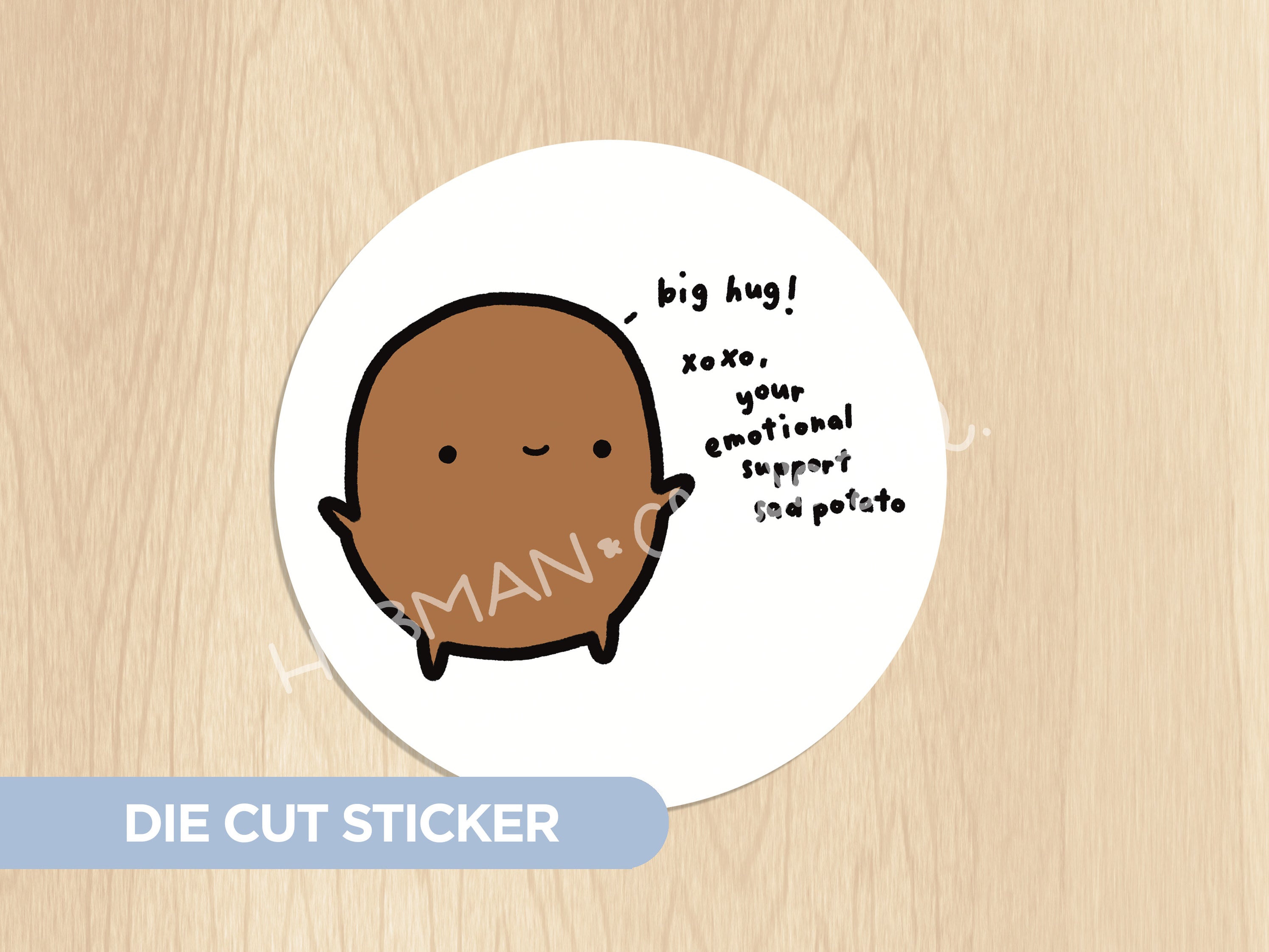Sad Potato Big Hug Die Cut Sticker – Hubman and Chubgirl