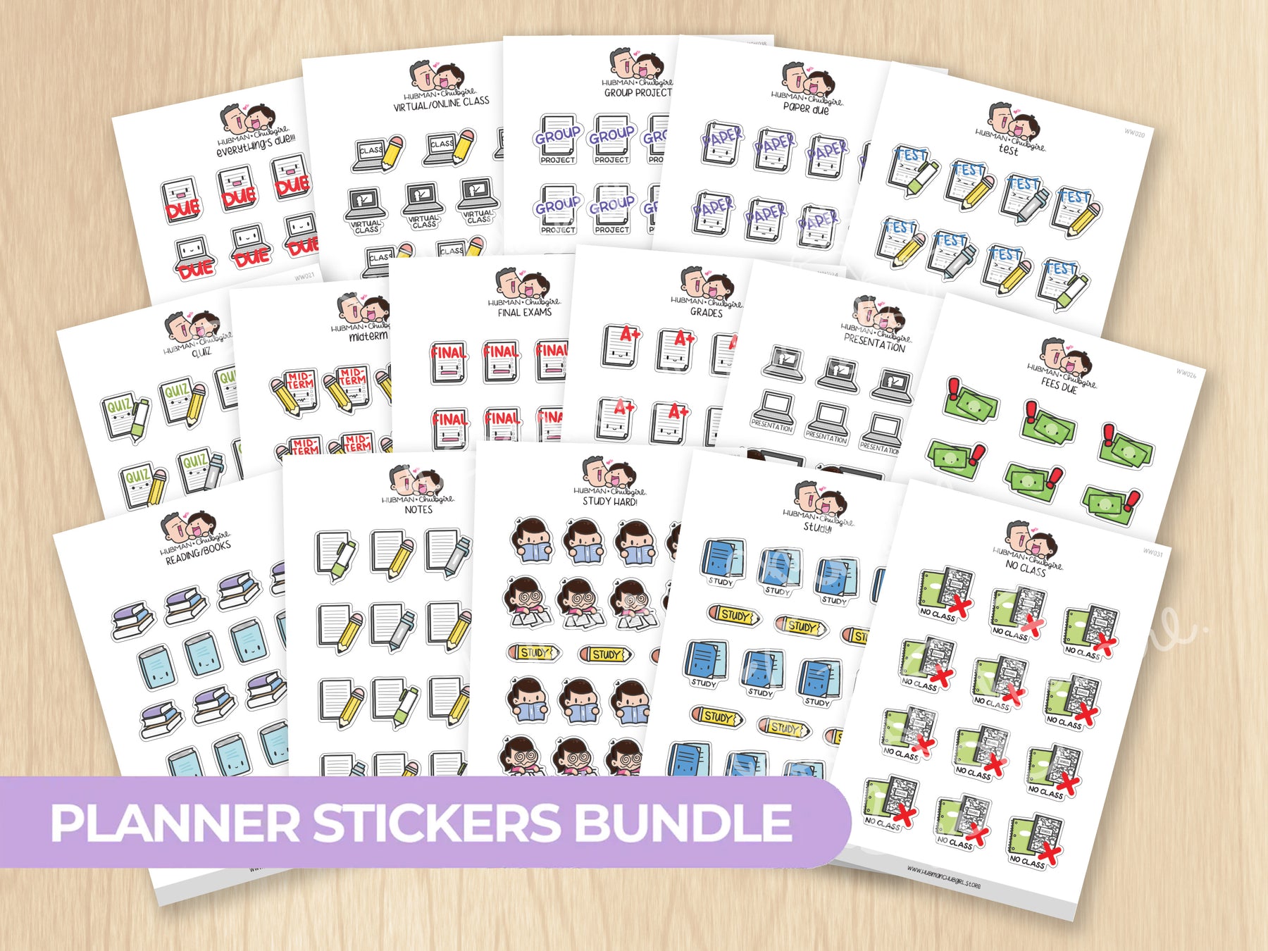 Planner Sticker Sets – Hubman and Chubgirl
